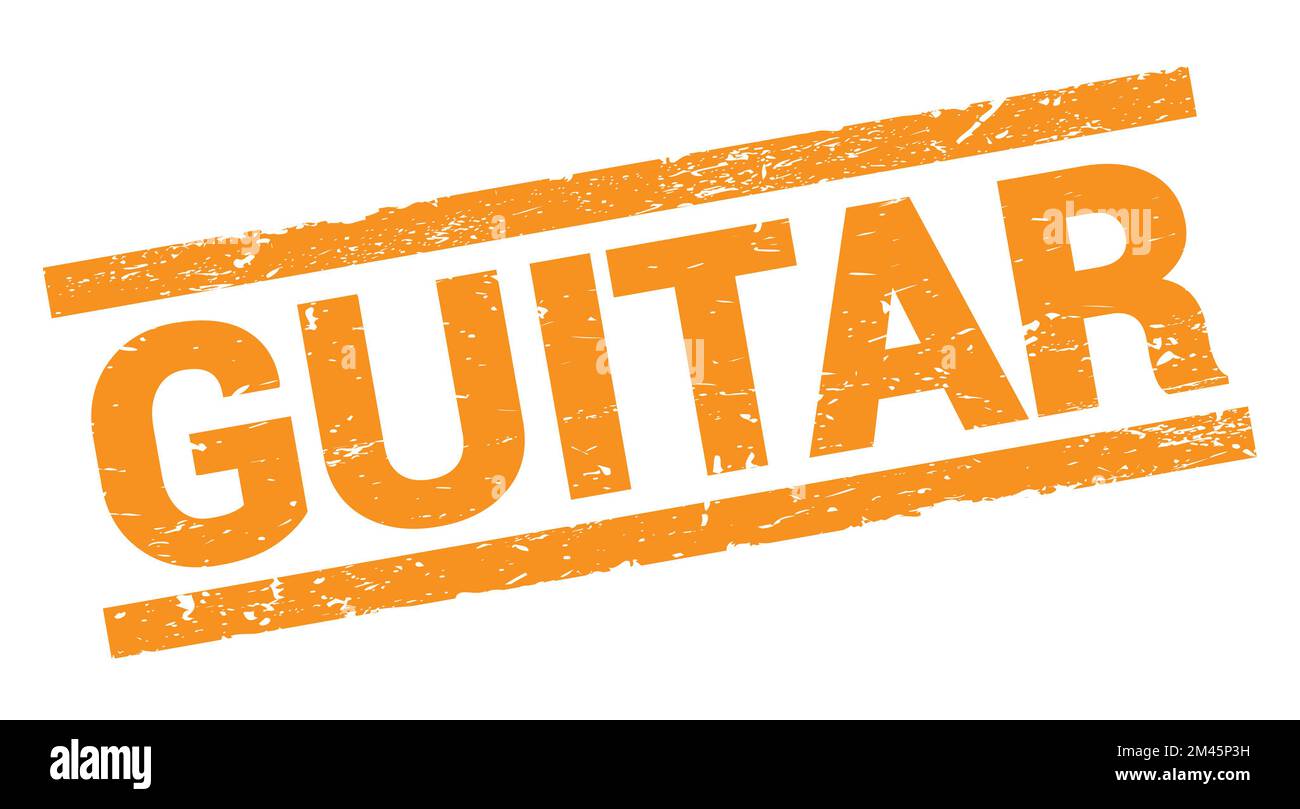 GUITAR text written on orange rectangle stamp sign Stock Photo - Alamy