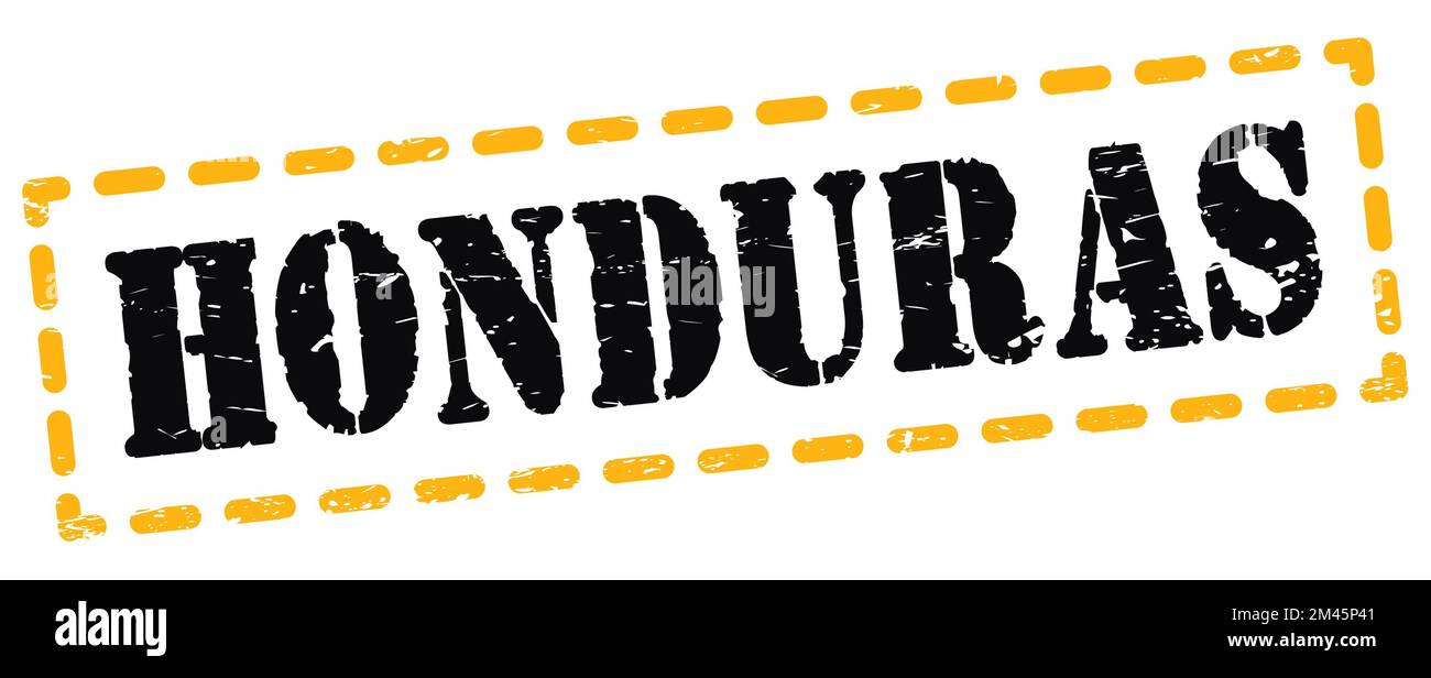 HONDURAS text written on yellow-black dash stamp sign Stock Photo - Alamy