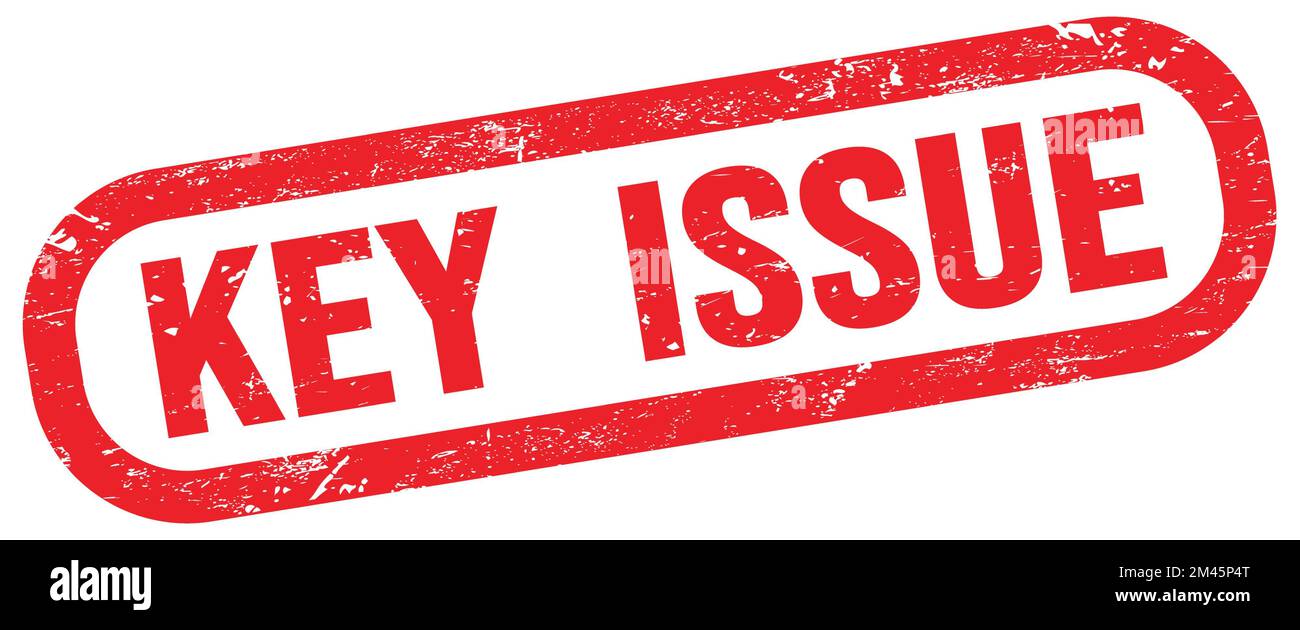 KEY ISSUE, text on red rectangle stamp sign Stock Photo - Alamy