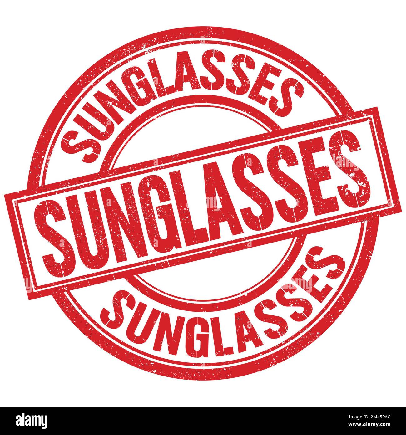 SUNGLASSES text written word on red round stamp sign Stock Photo - Alamy
