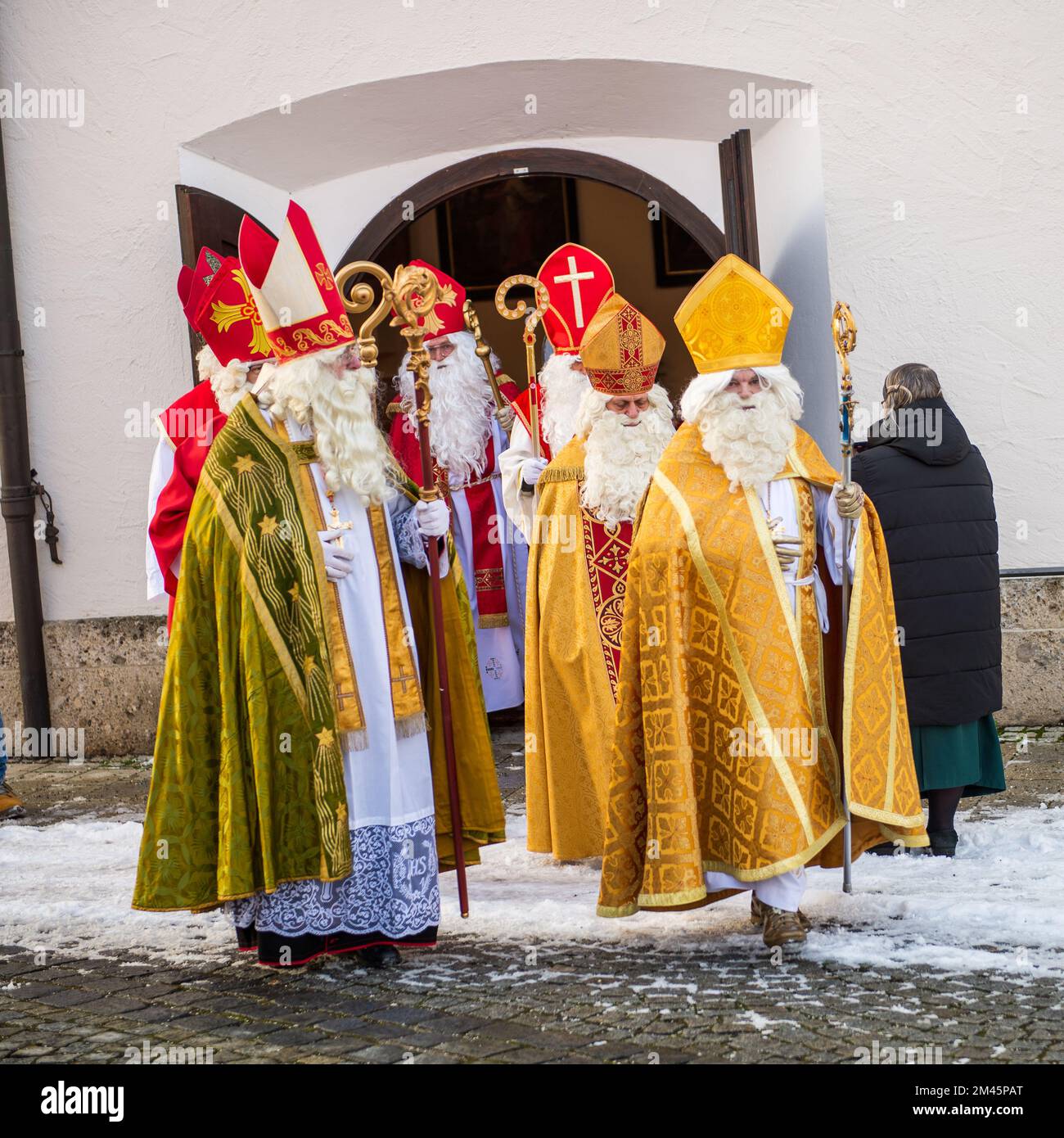 Altoetting,Germany-December 17,2022 : Men dressed as St. Nicholas leave ...