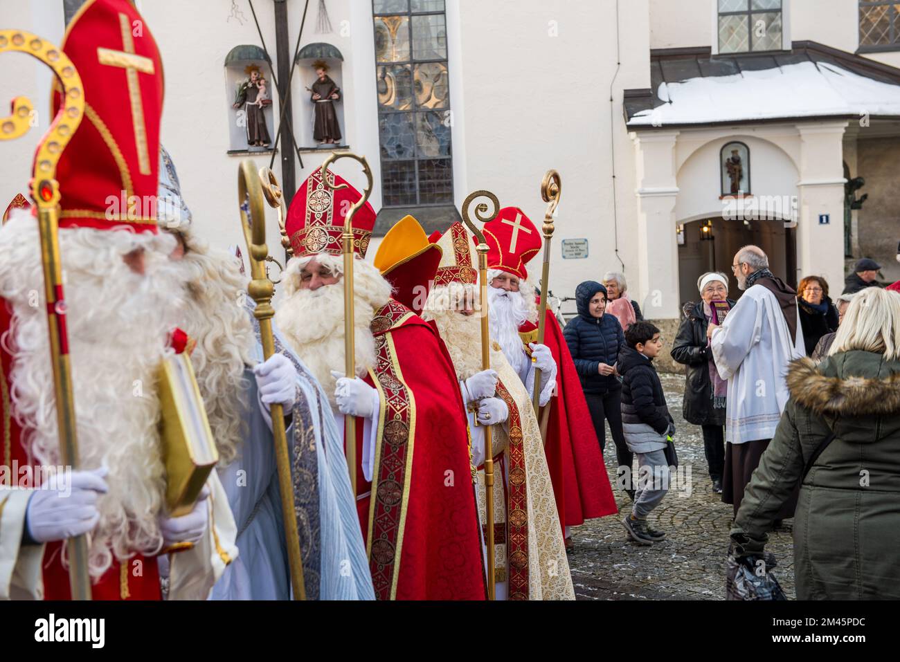 Altoetting,Germany-December 17,2022 : Men dressed as St. Nicholas leave ...