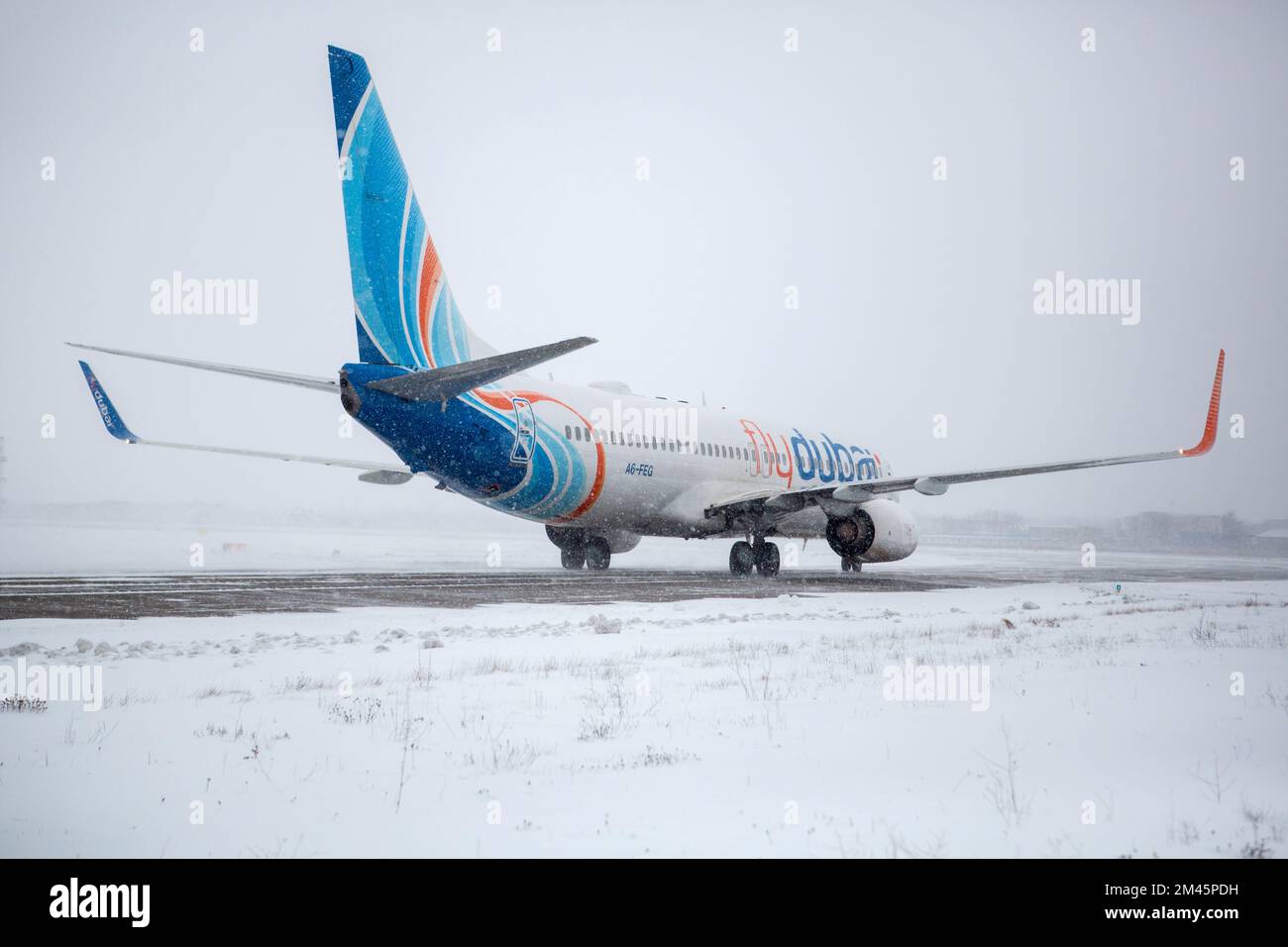 Odessa, Ukraine - CIRCA 2018: Airliner of Fly Dubai company on runway ...