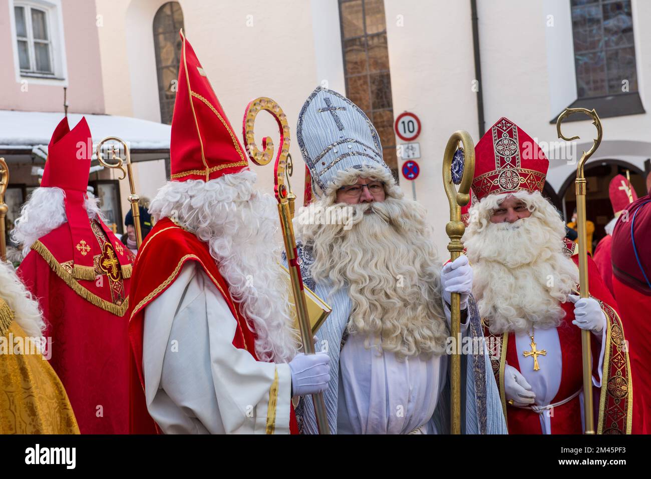 Altoetting,Germany-December 17,2022 : Men dressed as St. Nicholas leave ...