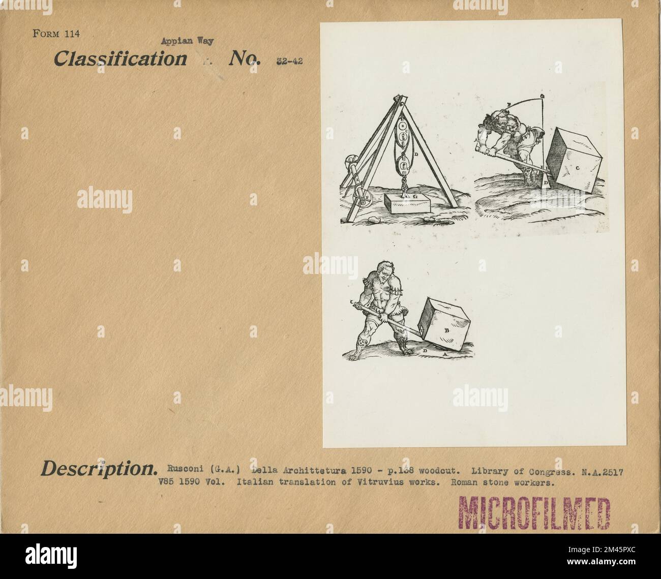 Roman Stone Workers. Original caption: Roman stone workers. Italian ...