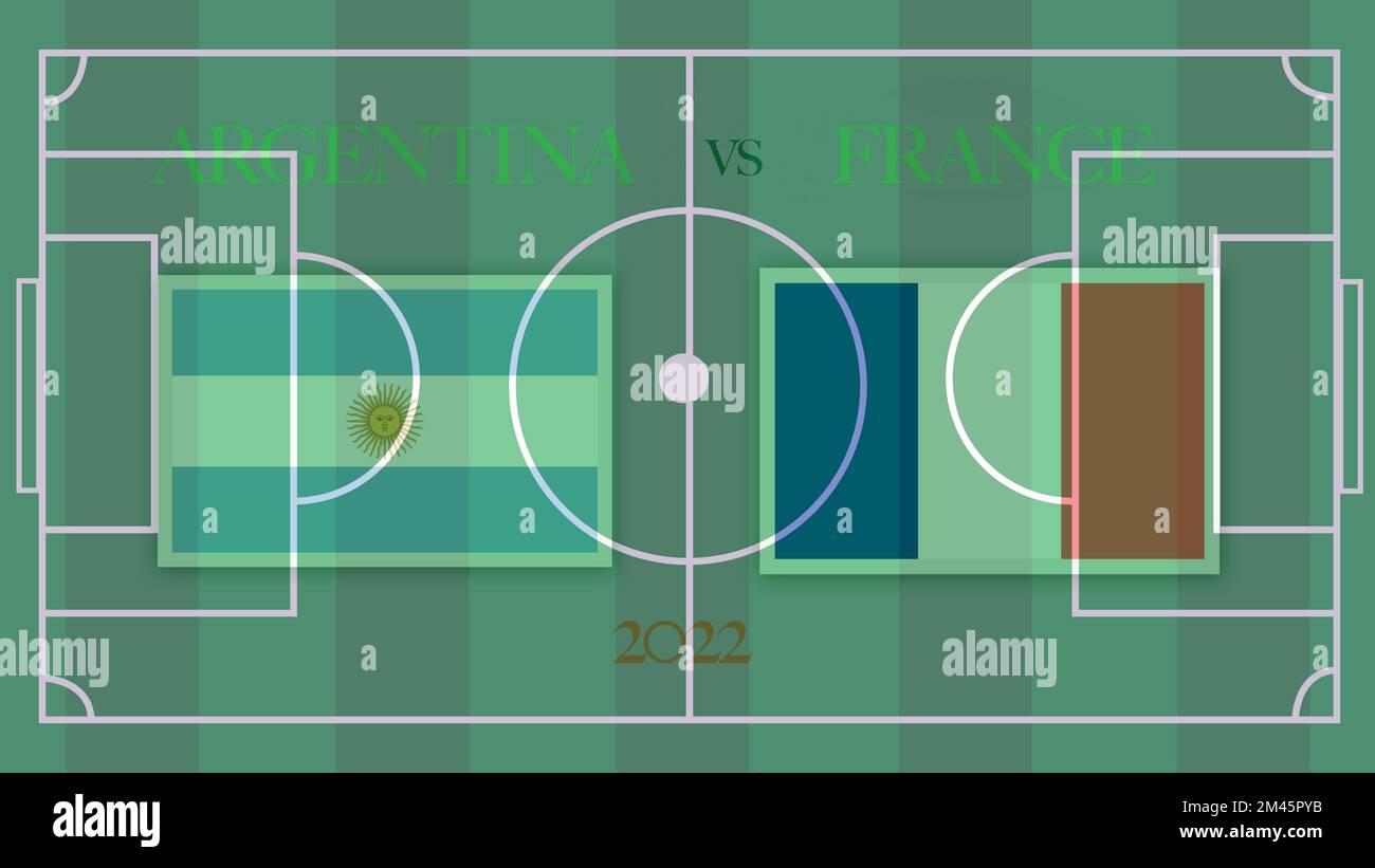 Argentina vs France Football Match Design Element on Football field ...