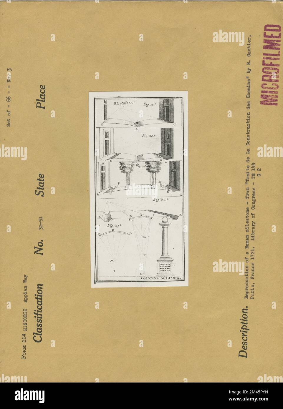 Reproduction of a Roman Milestone. Original caption: Reproduction of a ...