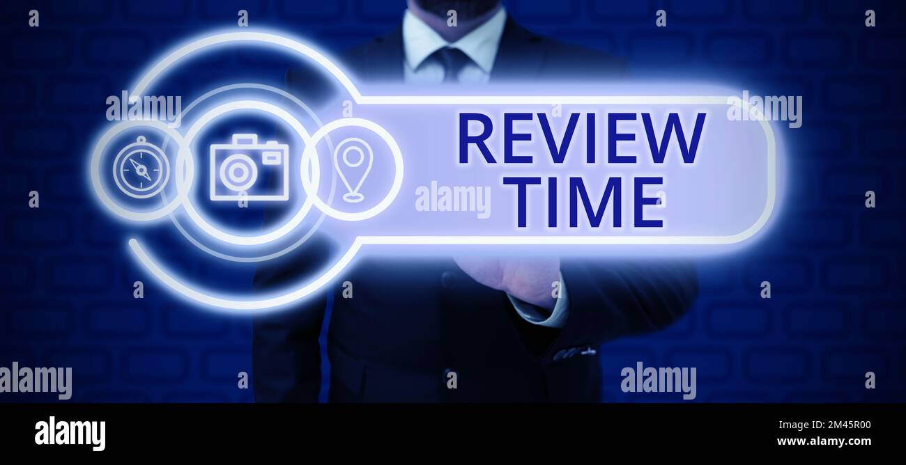 Writing Displaying Text Review Time Word Written On Situation Or