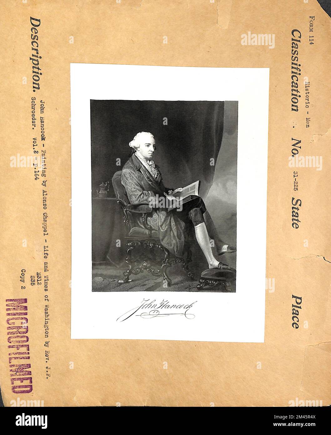 John Hancock, Painting by Alonzo Chappel. Original caption: John ...
