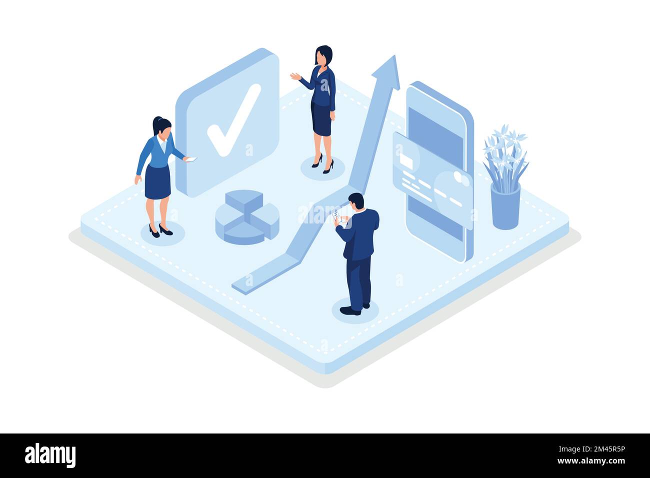 Financial, Characters saving money in cash, isometric vector modern ...