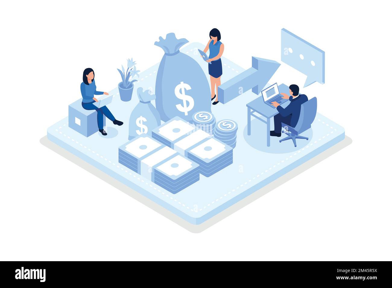 Financial, credit card or in savings bank accounts, isometric vector ...