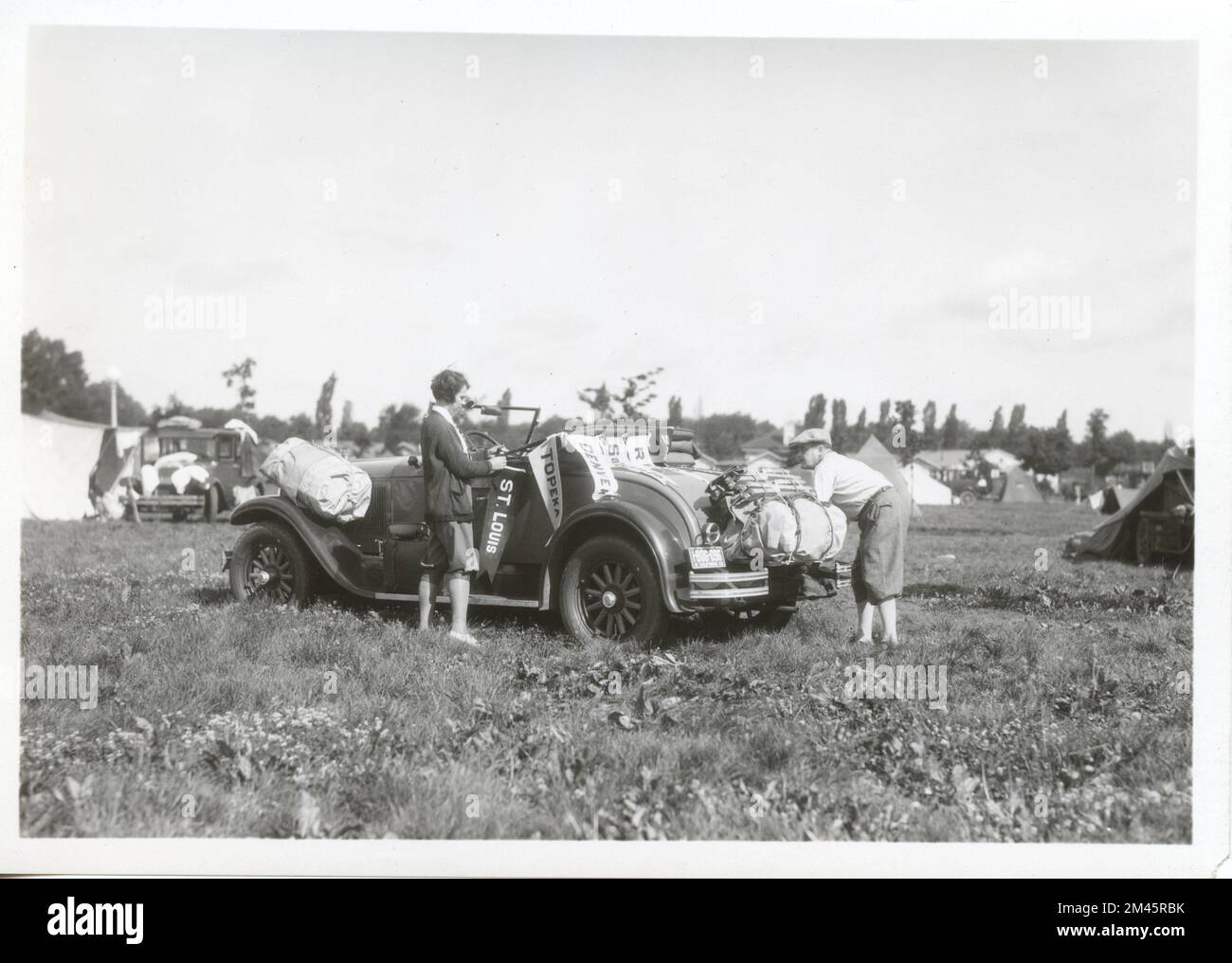 Mr. and Mrs. Gapen During Filming of "Travelers Toll". Original caption ...