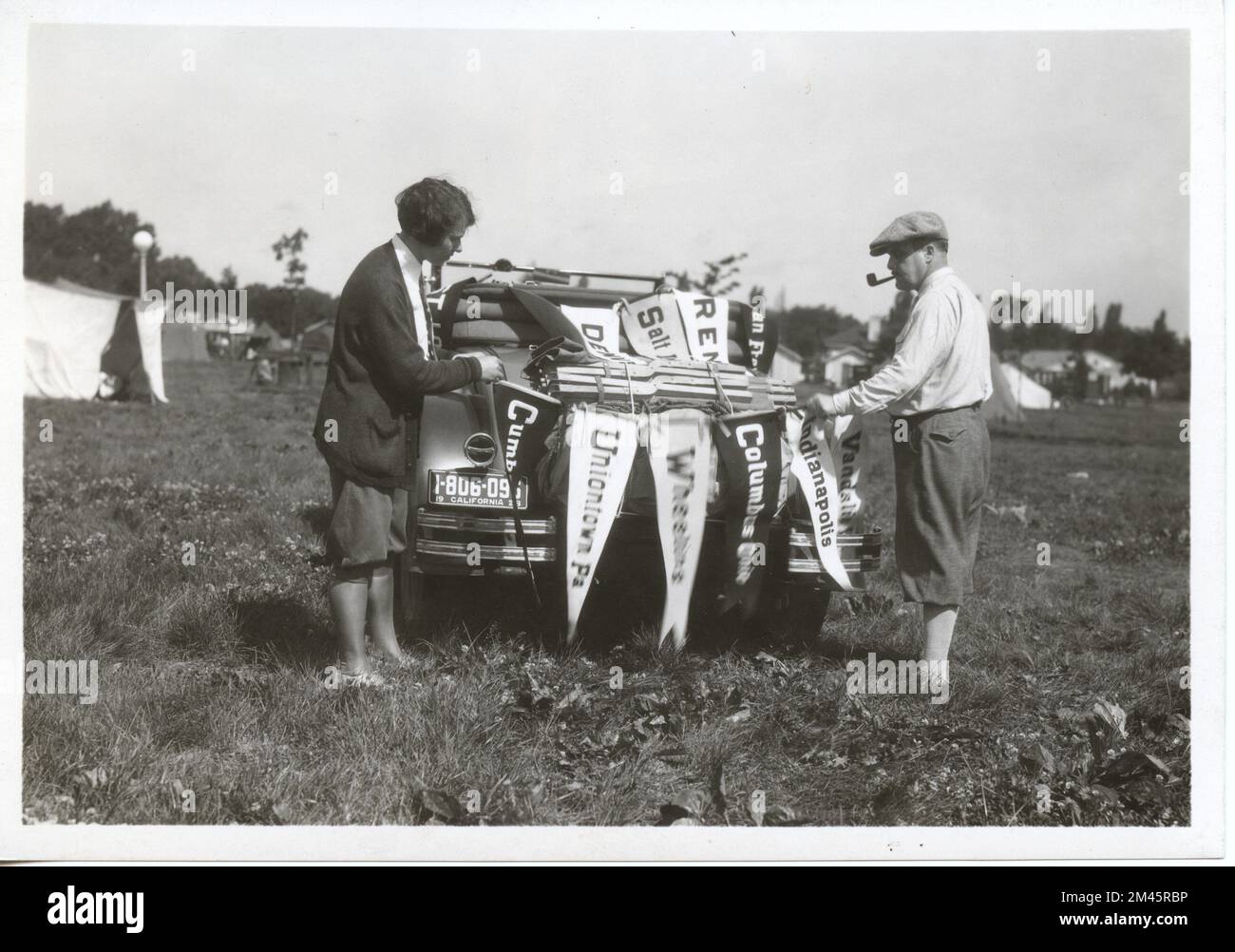 Mr. and Mrs. Gapen During Filming of "Travelers Toll". Original caption ...