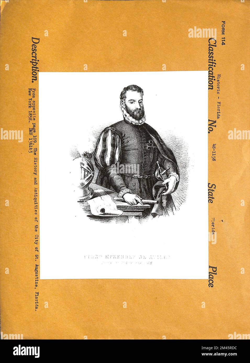 Pedro Menendez de Aviles. Original caption: Pedro Menendez de Aviles ...
