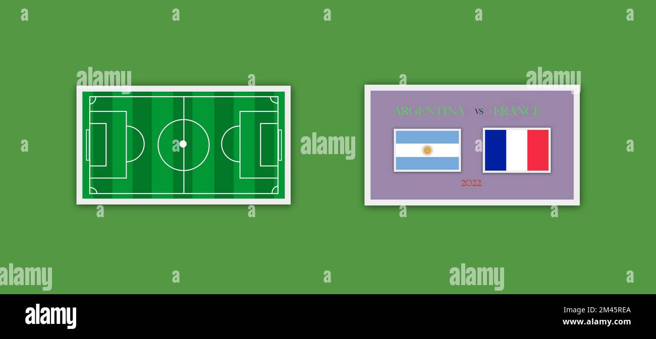 Argentina vs France Football Match Design Element with Football field ...