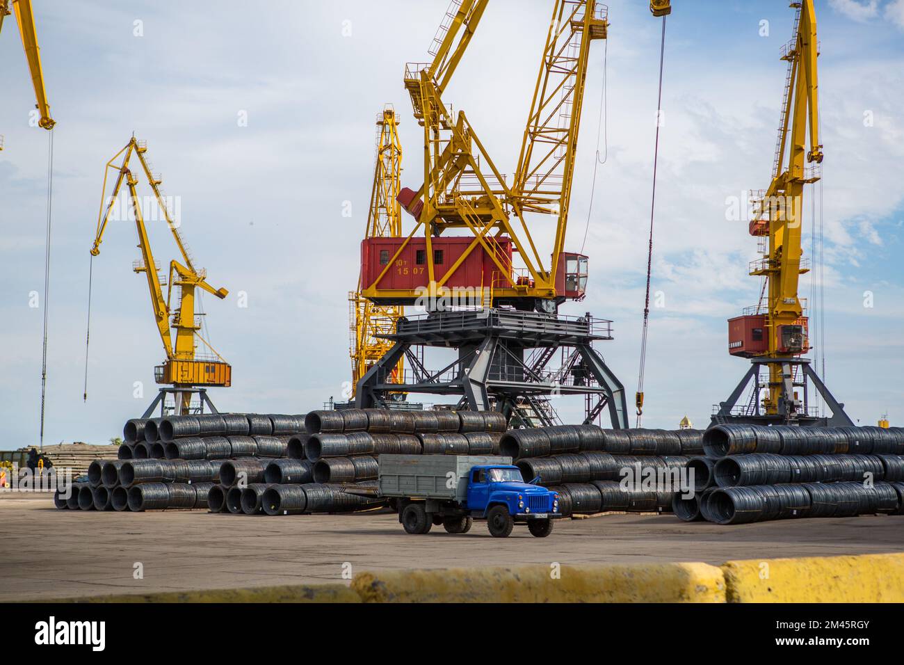 Odessa, Ukraine SIRCA 2018: Sea transportation of cargo. Bays of steel ...
