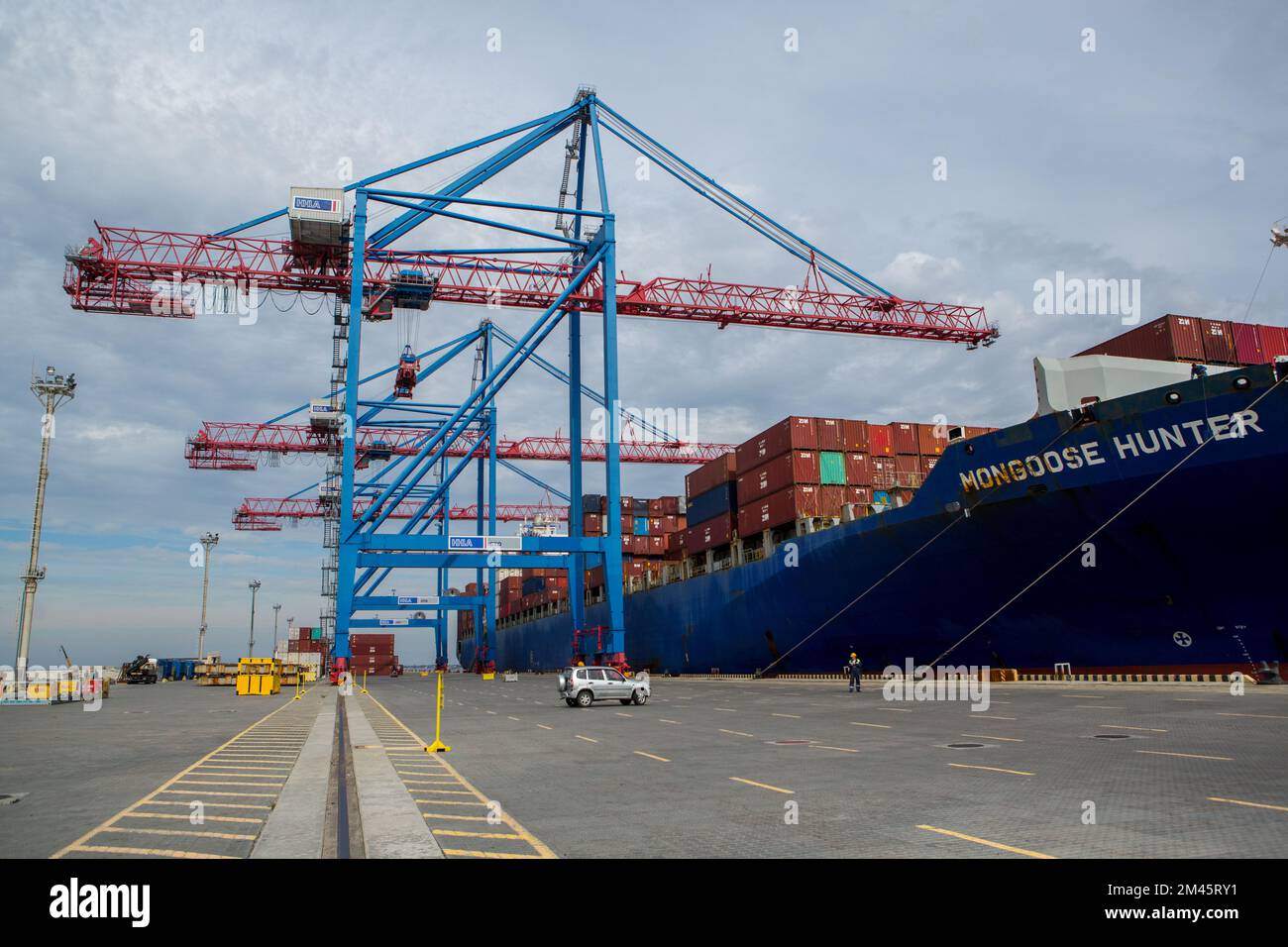 Odessa, Ukraine SIRCA 2018: Container ship in port at container ...