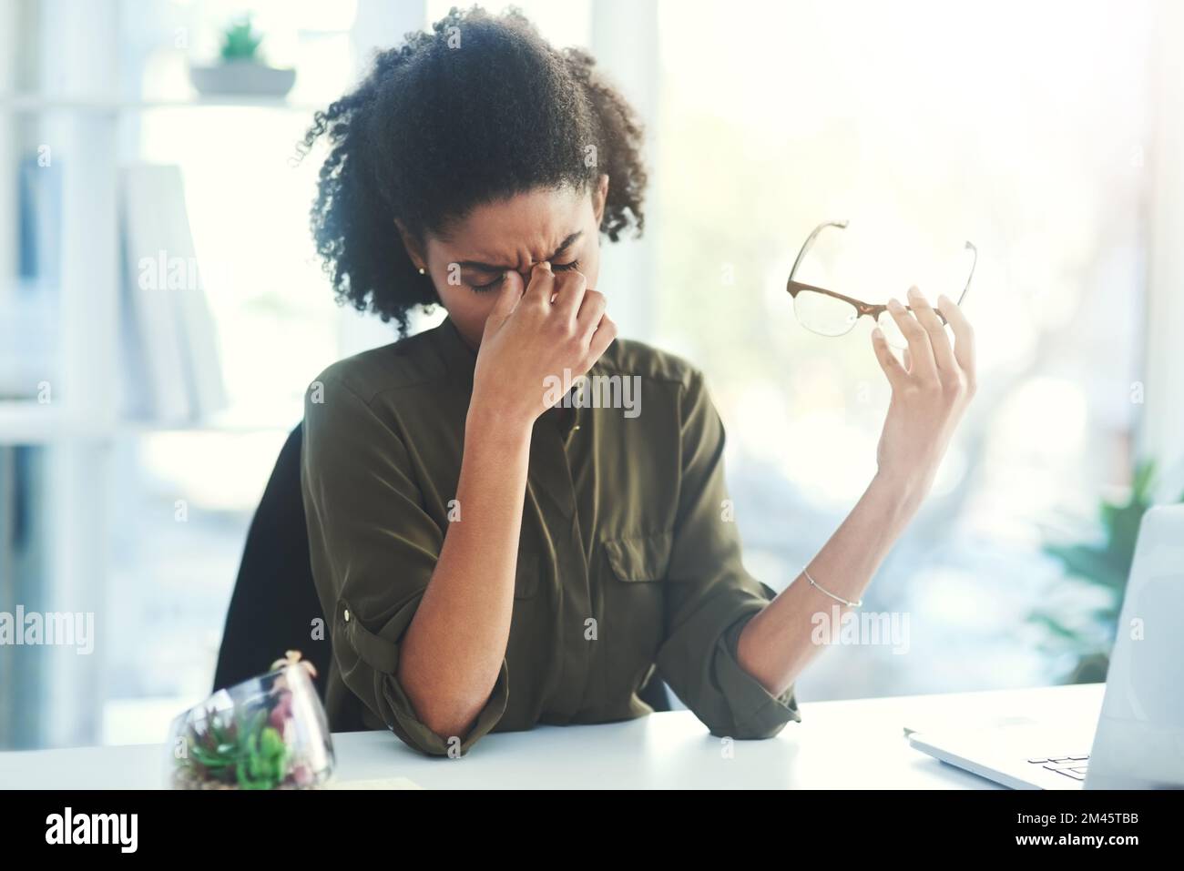 Stressing hinders creativity, calm down and rethink. a young ...