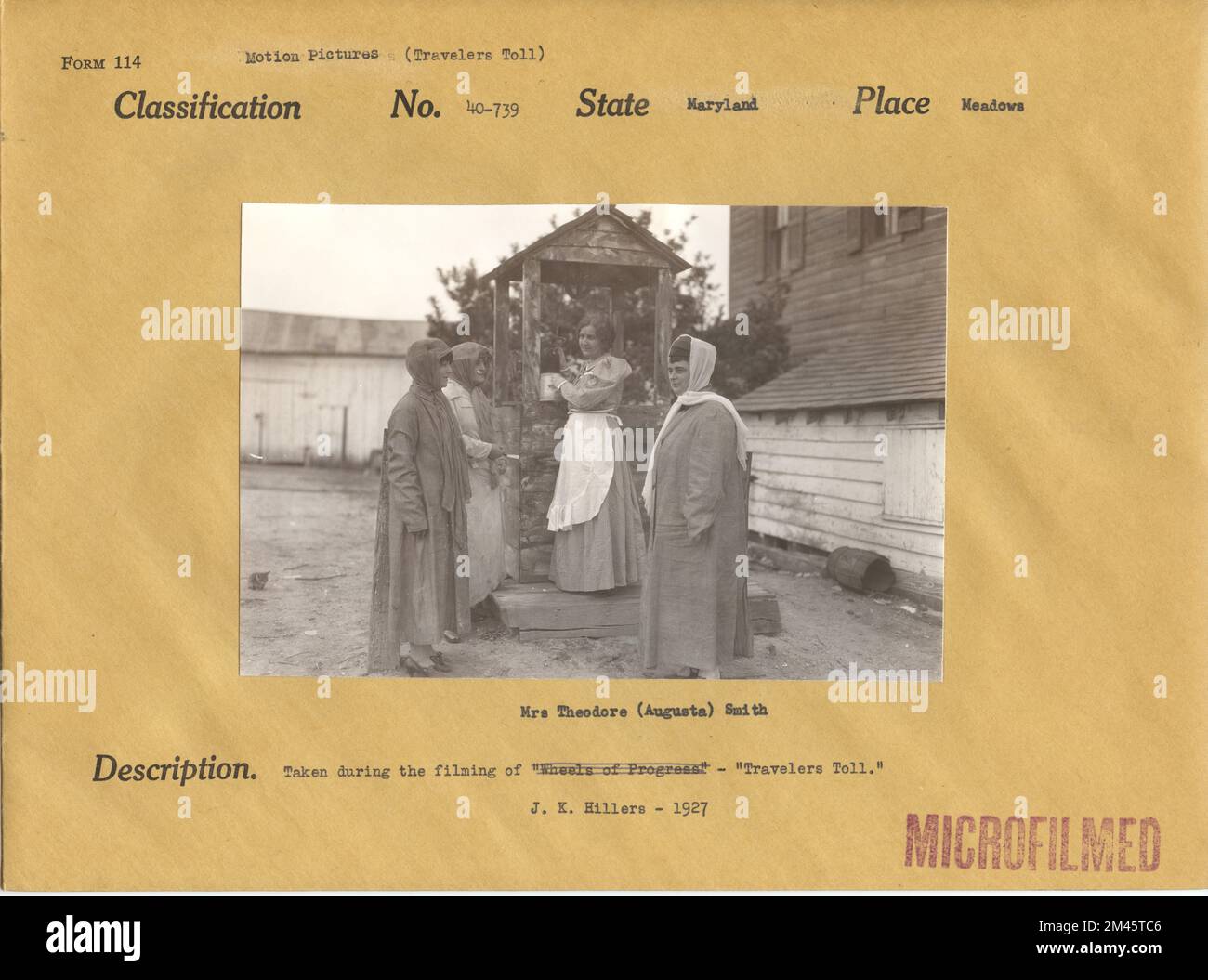 Mrs. Theodore (Augusta) Smith During Filming of "Travelers Toll ...