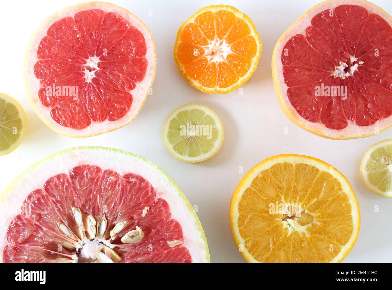 Background made with citrus slices (lemon, tangerine, orange and, grapefruit). Citrus concept ...