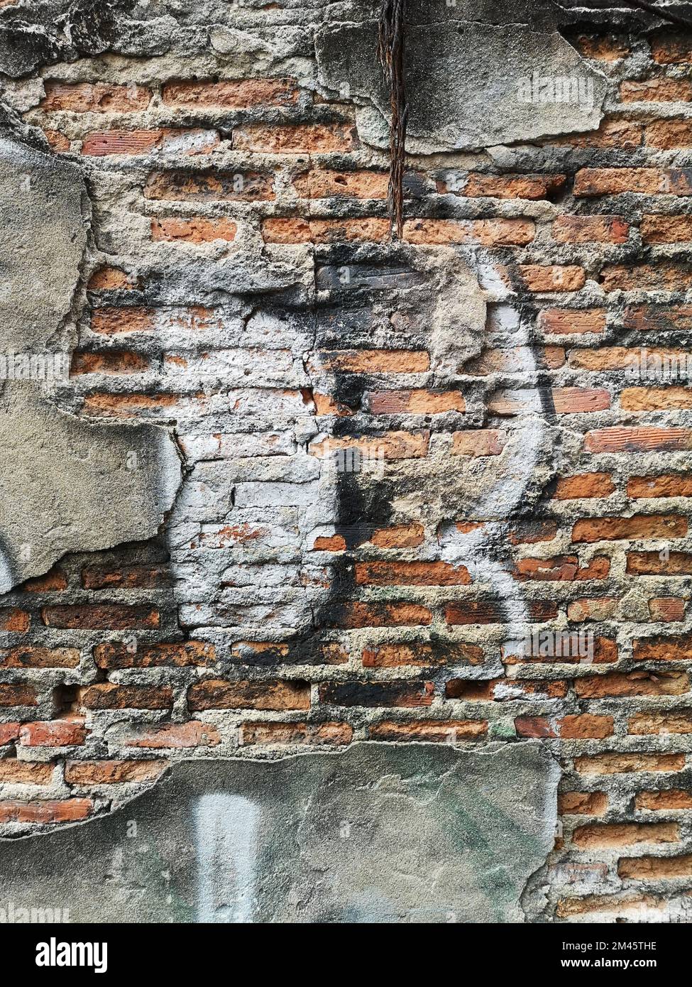 Red White Wall Background. Old Grungy Brickwork Horizontal Texture ...