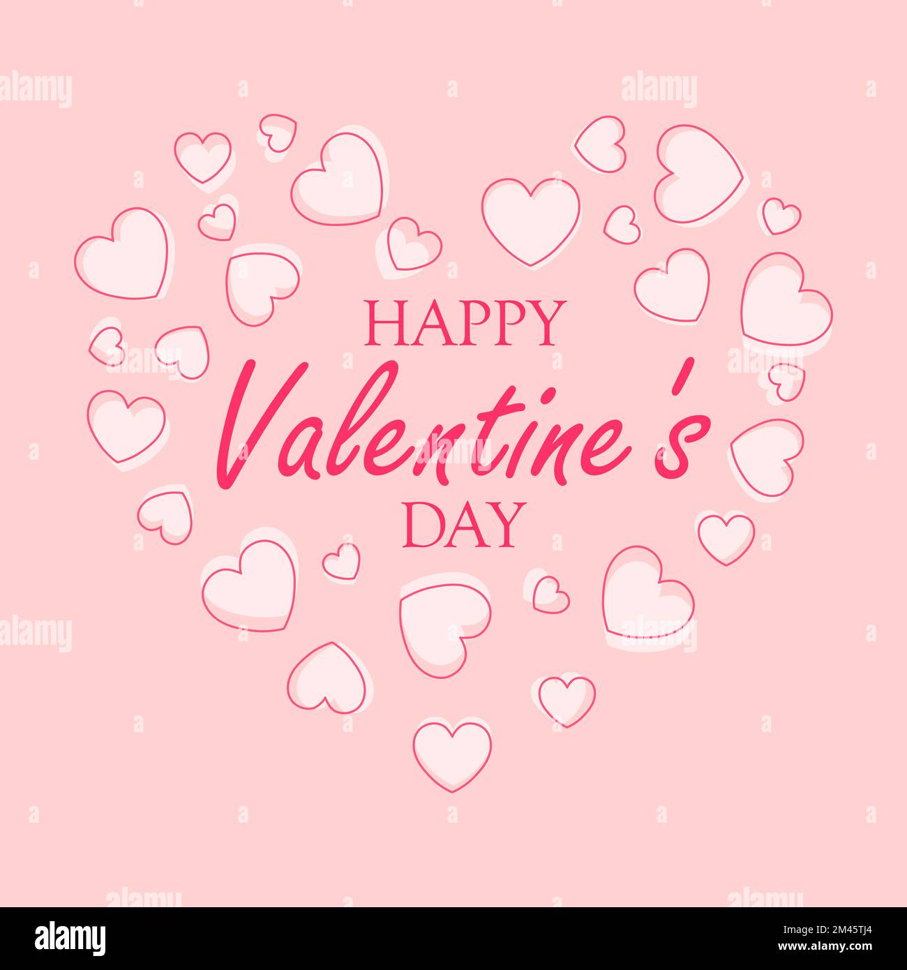design of hearts with an inscription in the center of happy valentines ...