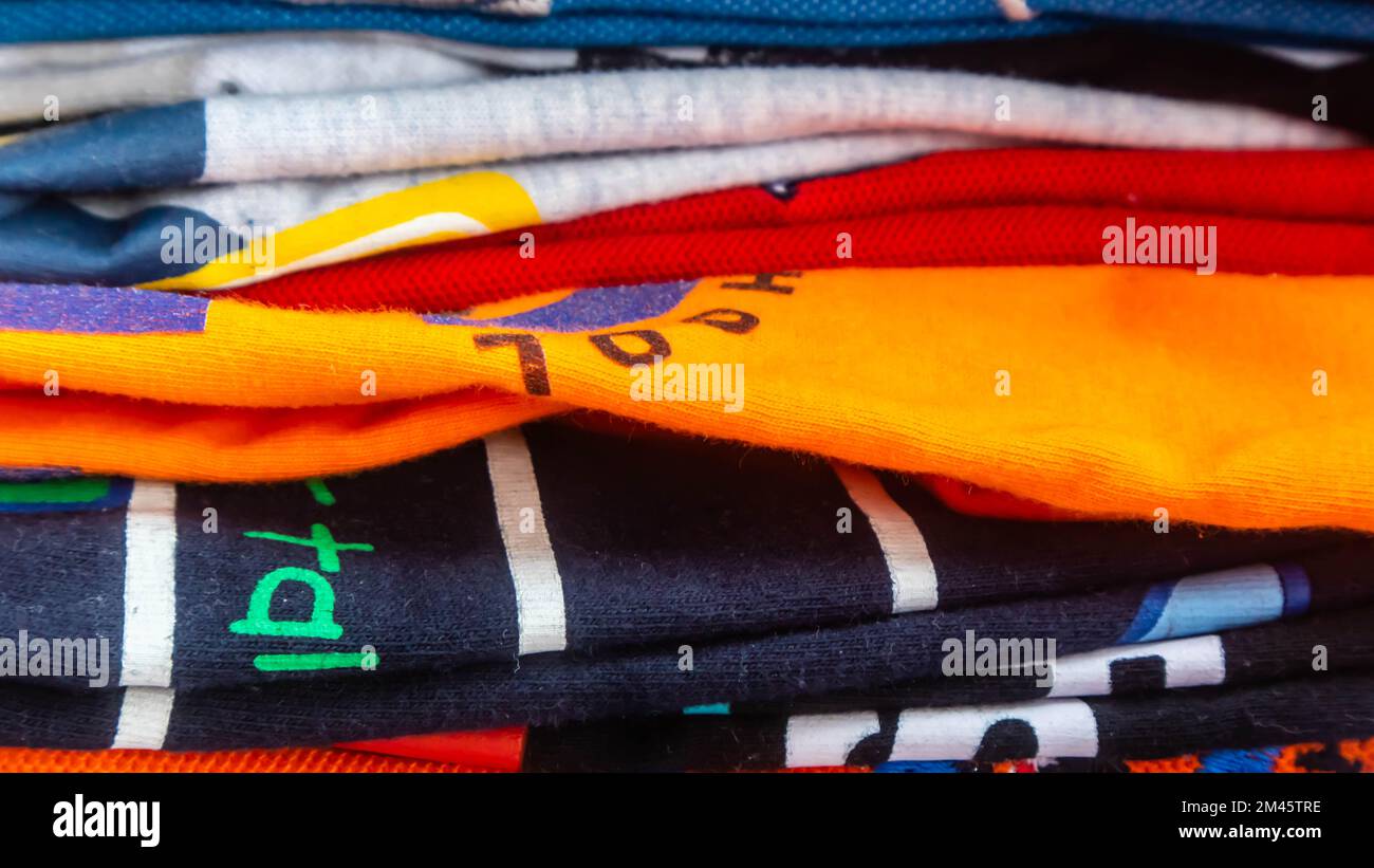 pile of clothes as background Stock Photo - Alamy