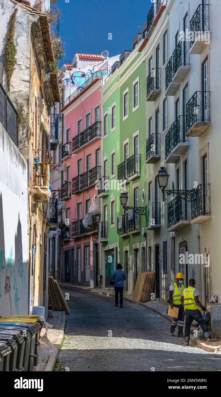 Street in Bairro Alto, Lisbon, Portugal Stock Photo - Alamy