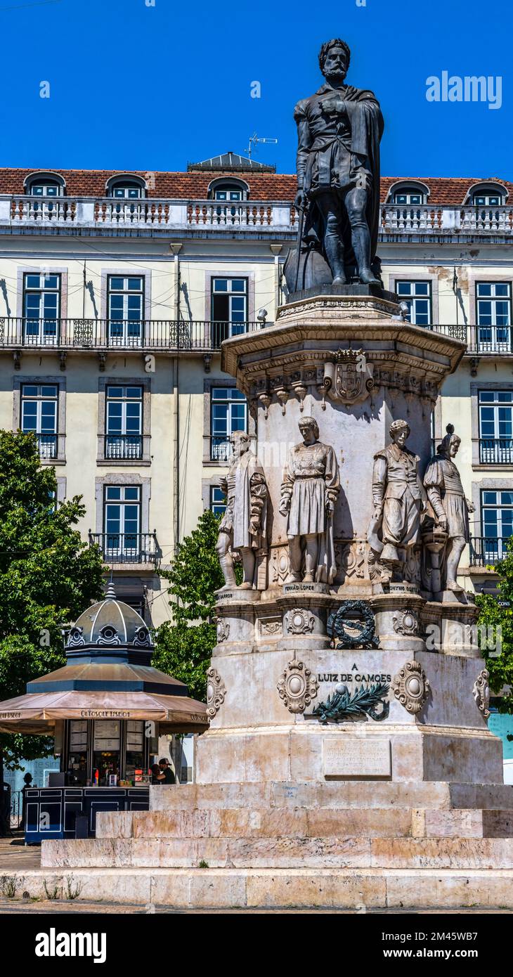 Camoes monument in Luis de Camoes Square, Chiado, Lisbon, Portugal ...