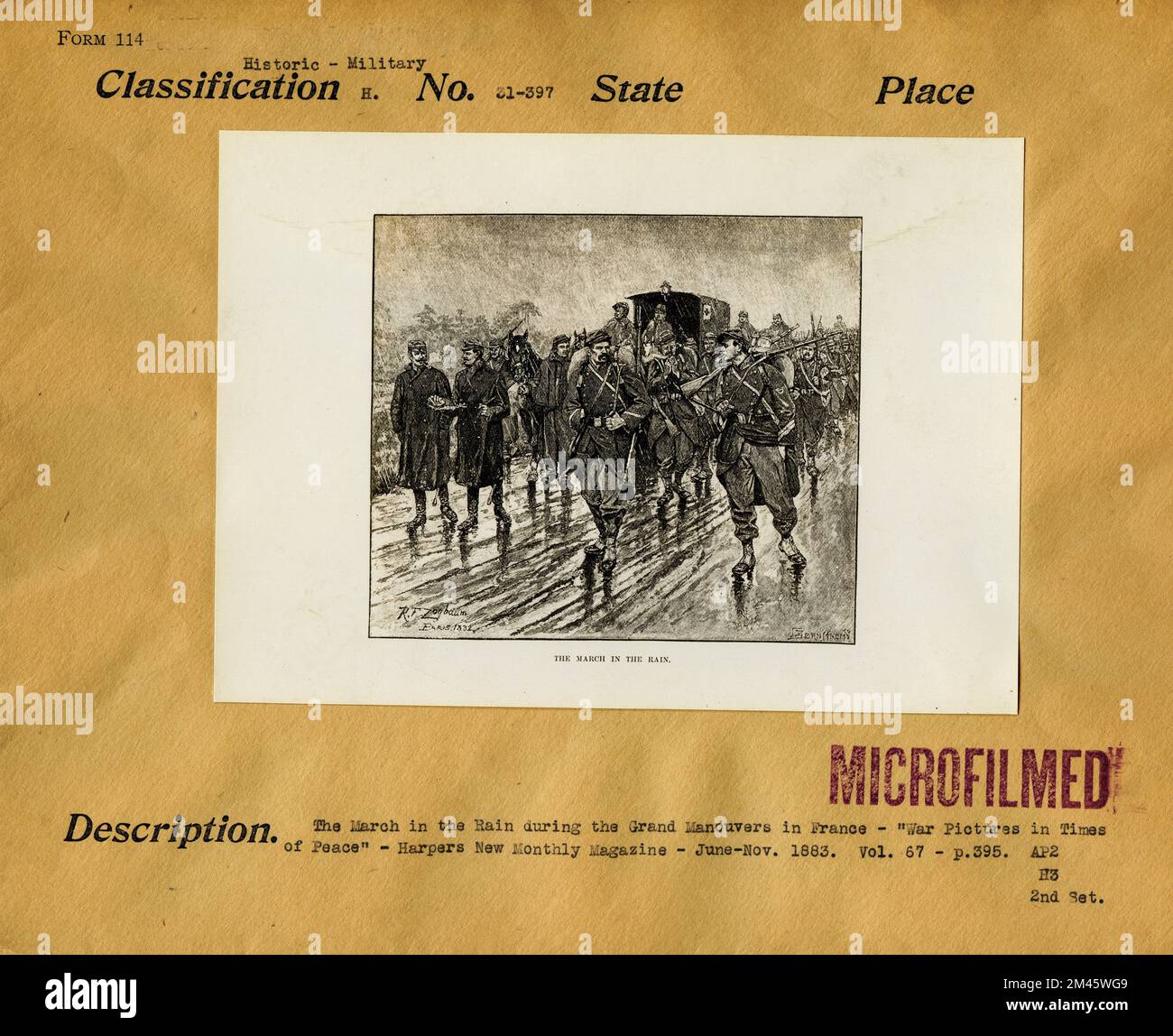 The March in the Rain During the Grand Manouvers in France. Original ...