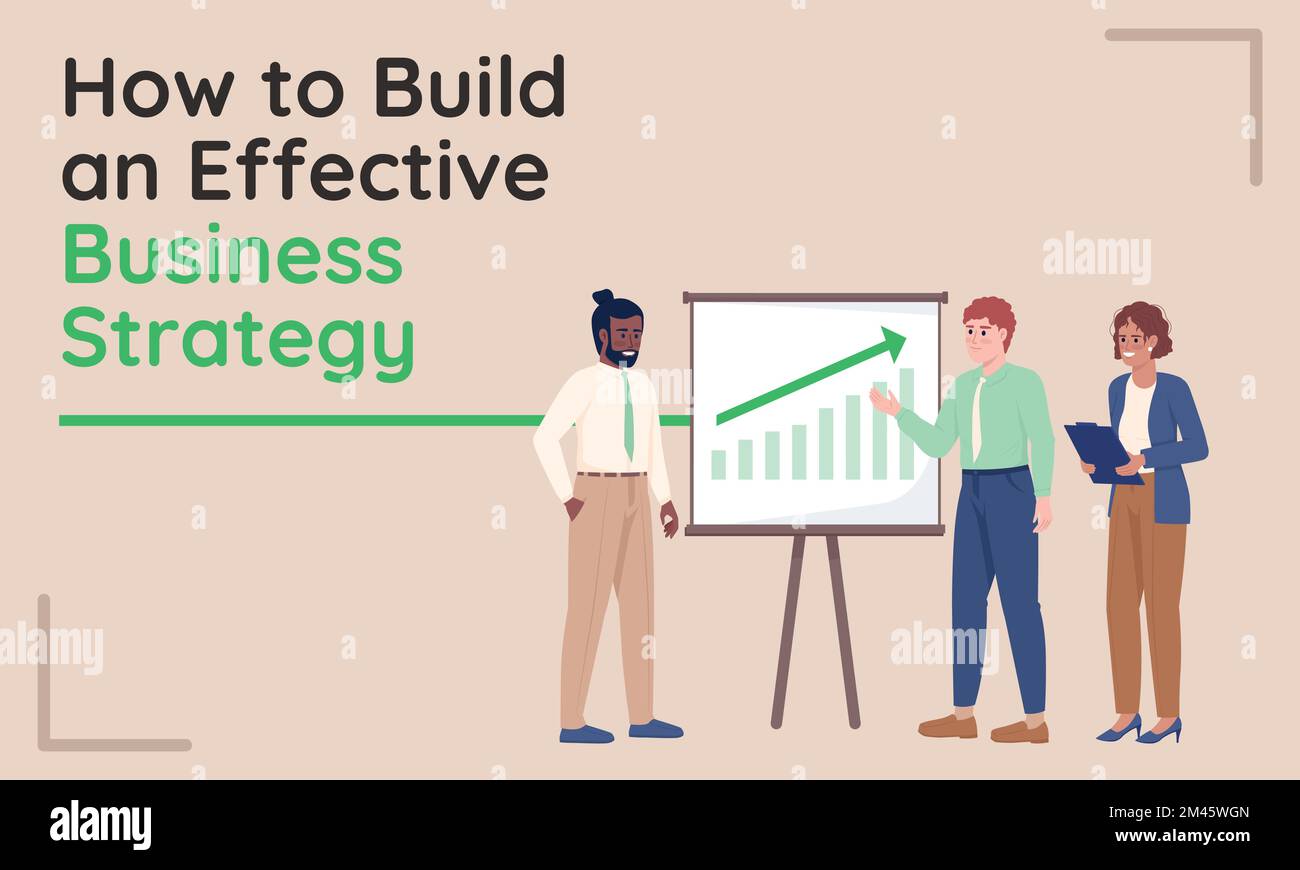 How to build effective business strategy flat vector banner template ...