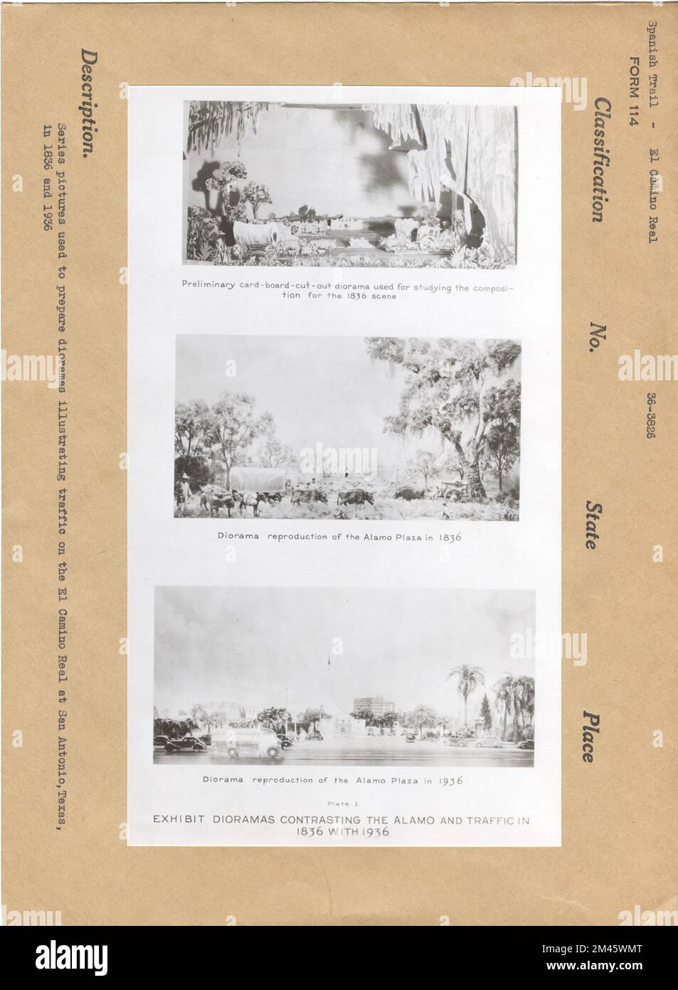 Exhibit Dioramas Contrasting the Alamo and Traffic in 1836 with 1936 ...