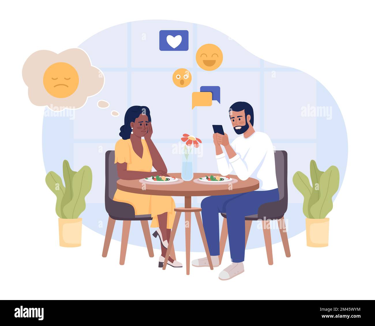 Internet addiction 2D vector isolated illustration Stock Vector Image & Art - Alamy