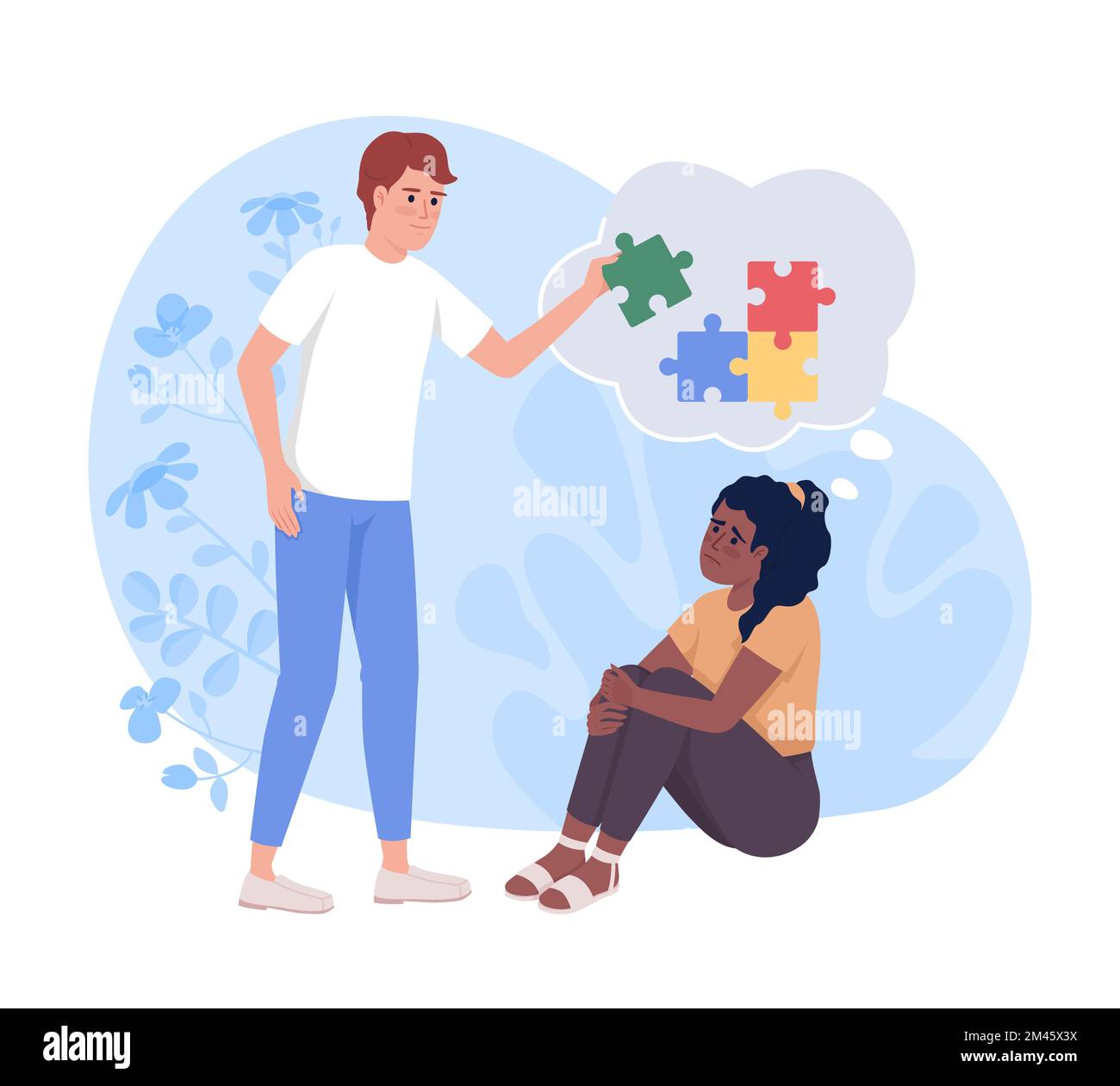 Supportive relationship flat concept vector illustration Stock Vector ...