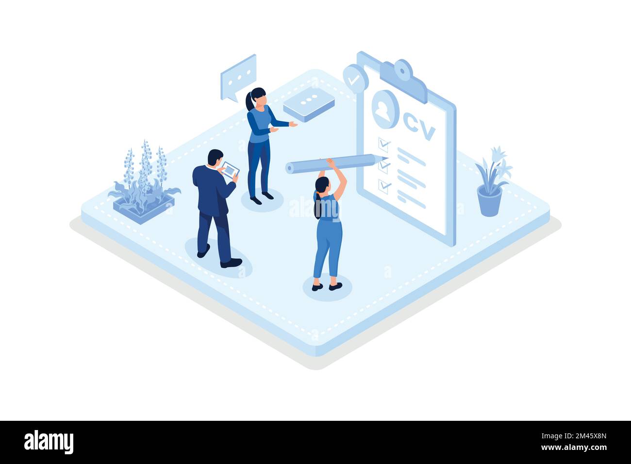 Hr managers searching job candidate and reading CV, Job recruitment ...