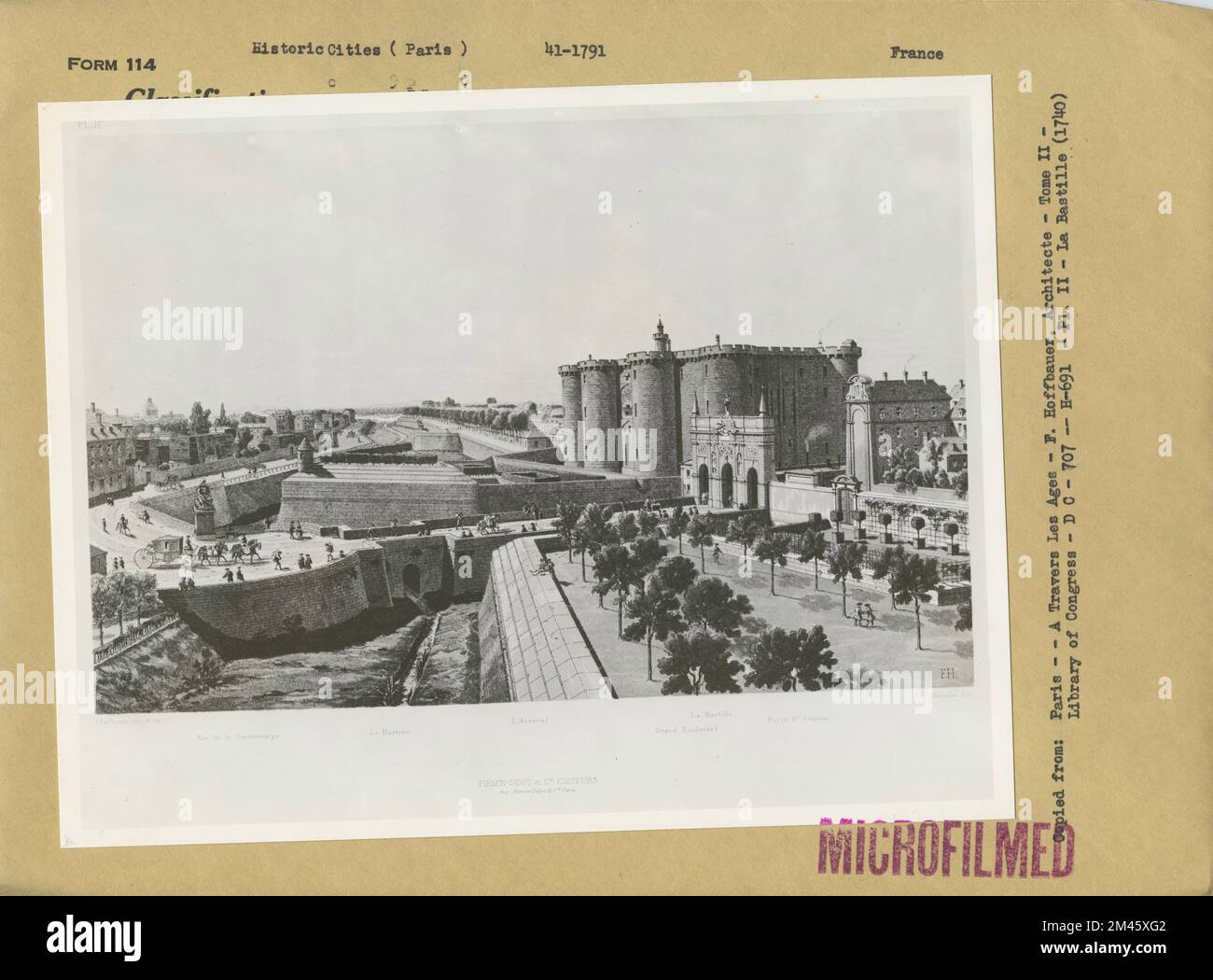 La Bastille (1740). Original caption: Illustration. Paris - - A Travers ...