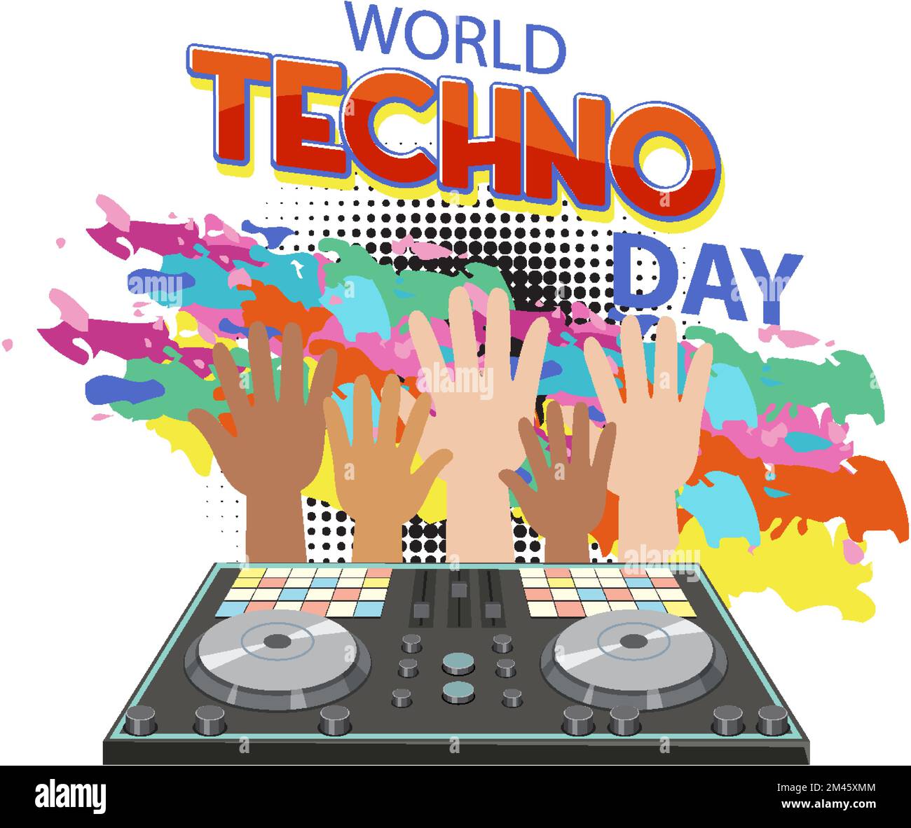 World techno day text banner design illustration Stock Vector Image ...