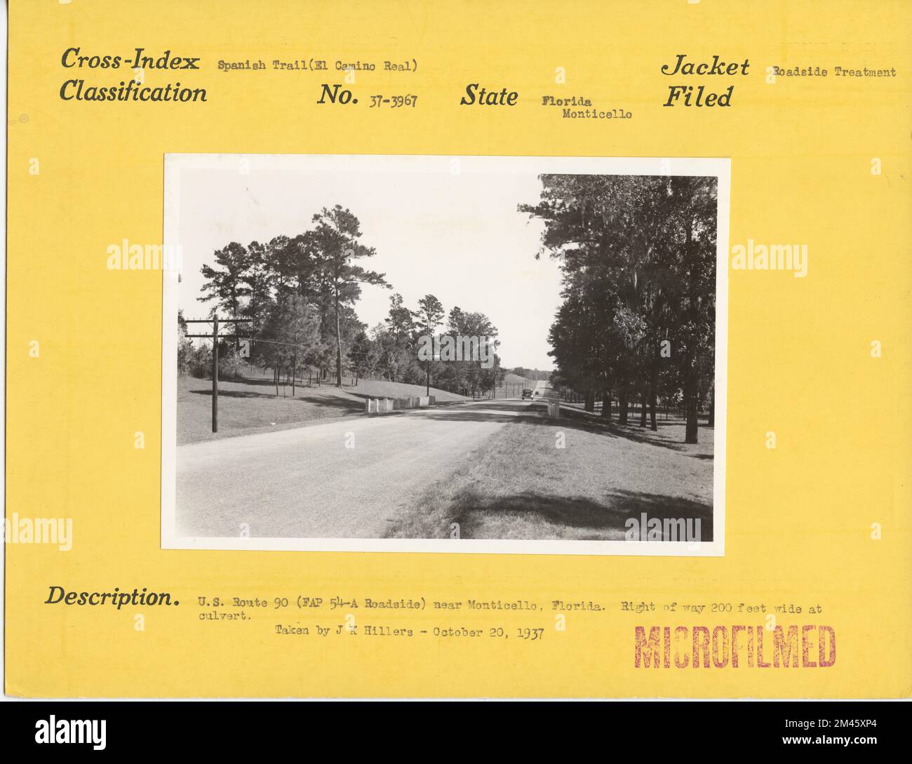 U.S. Route 90 (FAP 54-A Roadside) Near Monticello, Florida, Right of ...