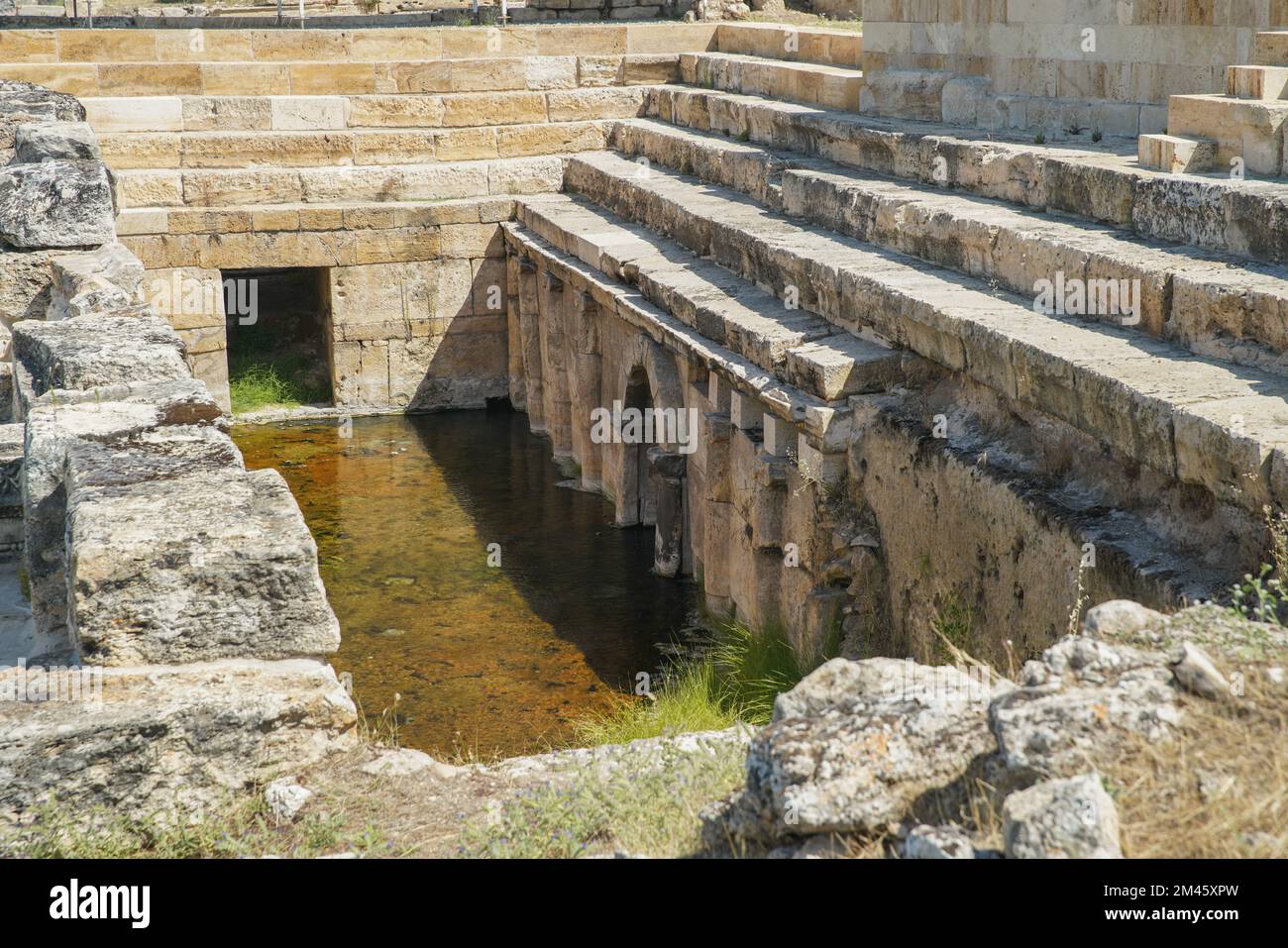 Spring Water at Hierapolis Ancient City in Pamukkale, Denizli City ...