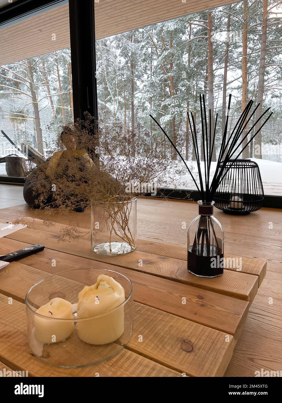 A comfortable and modern interior design for the living room with a ...