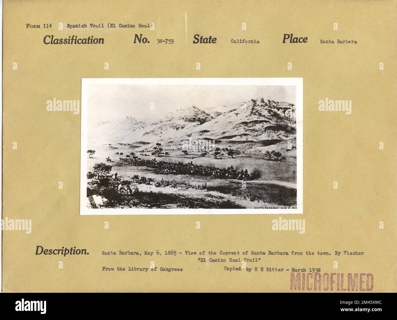Santa Barbara, May 6, 1865 - View of the Convent of Santa Barbara from ...