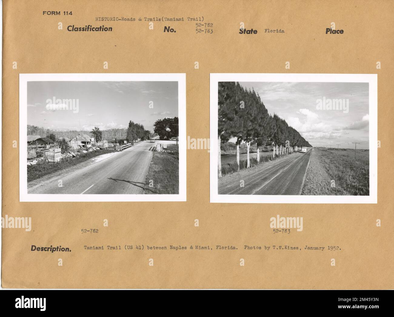 Tamiami Trail (U.S. 41) Between Naples and Miami, Florida. Original ...