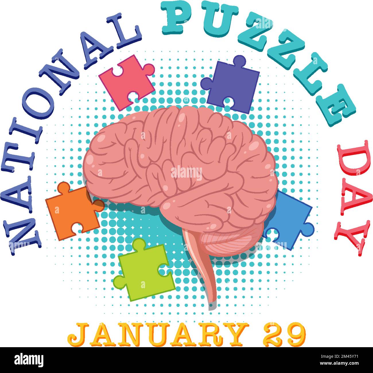 National Puzzle Day Banner Design illustration Stock Vector Image & Art ...