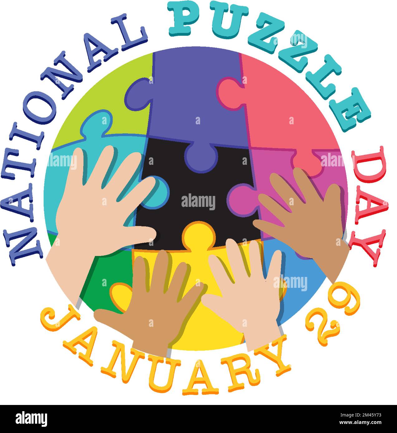 National Puzzle Day Banner Design illustration Stock Vector Image & Art ...