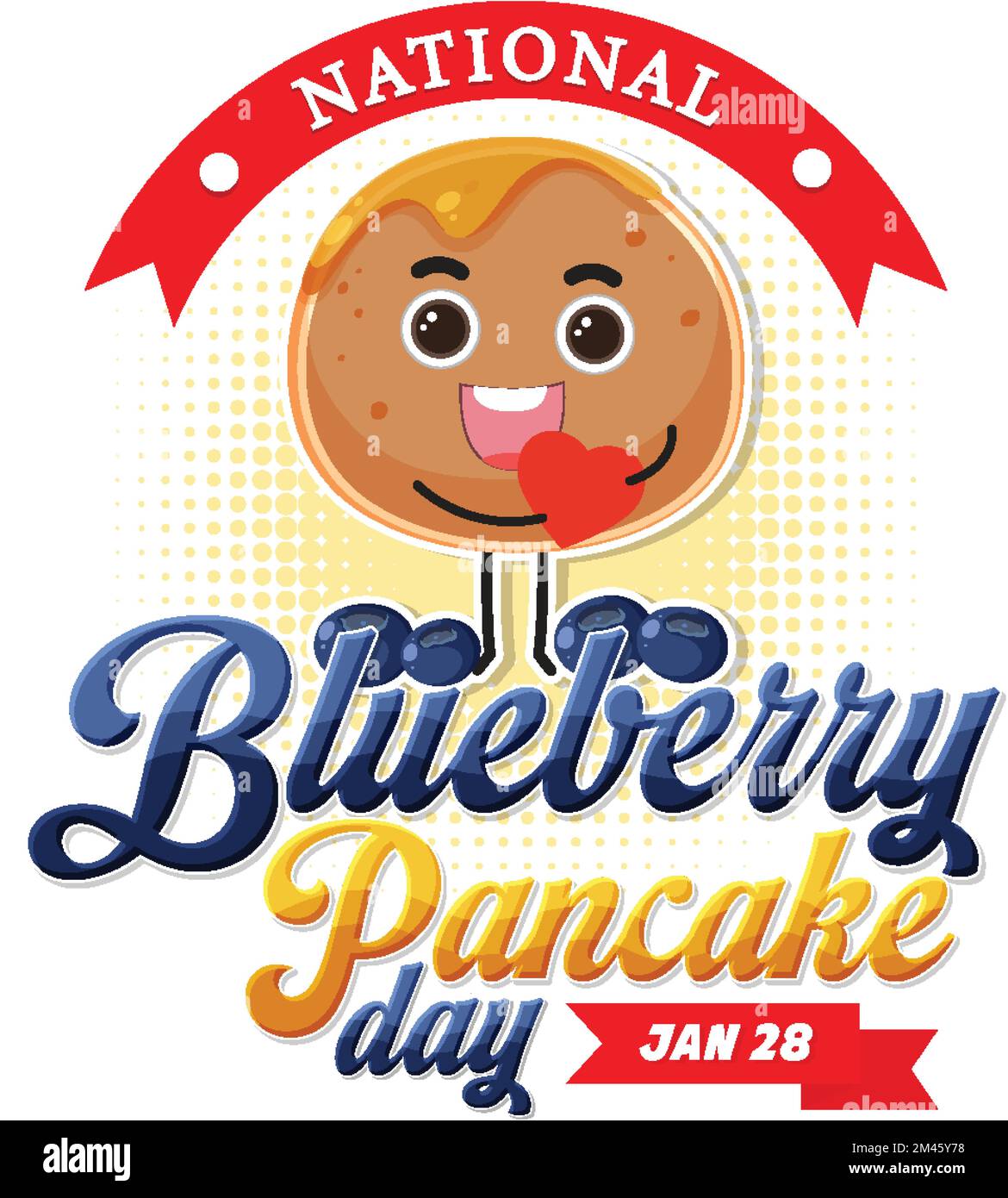 National Blueberry Pancake Day Banner illustration Stock Vector Image ...