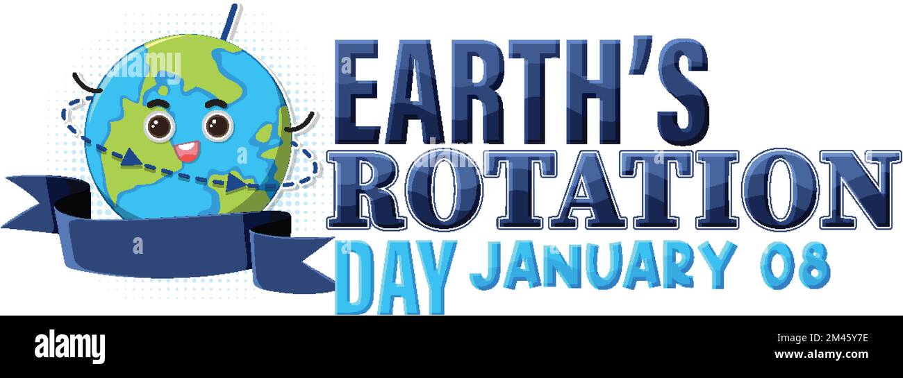 Happy earths rotation day banner design illustration Stock Vector Image ...