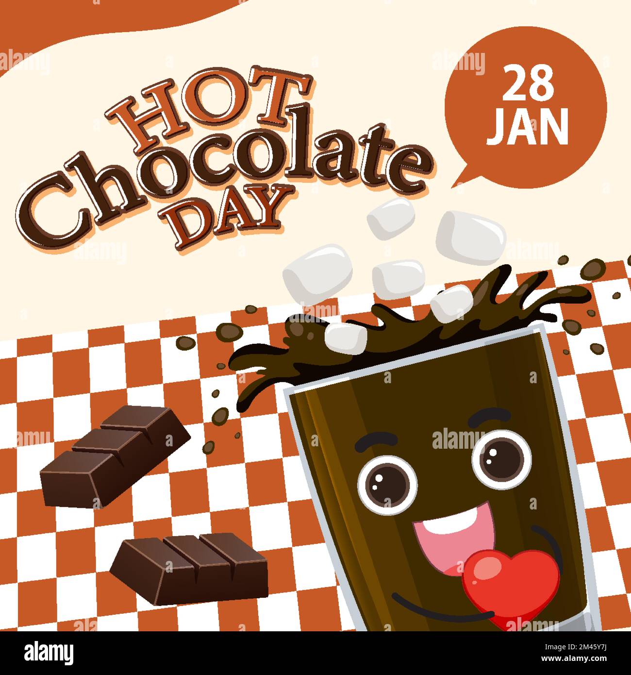 Hot Chocolate Day Banner Design illustration Stock Vector Image & Art ...