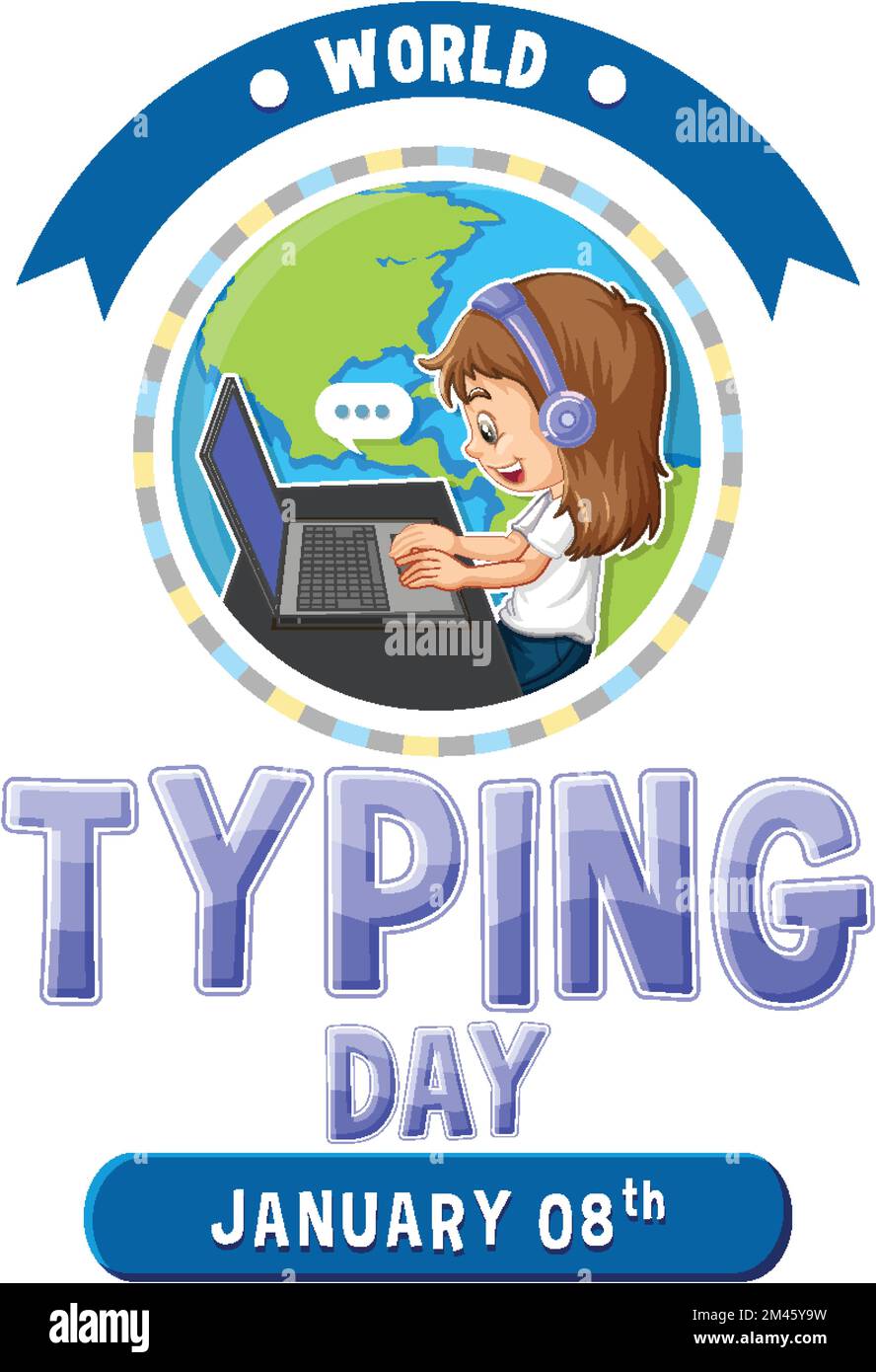 World typing day January icon illustration Stock Vector Image & Art - Alamy