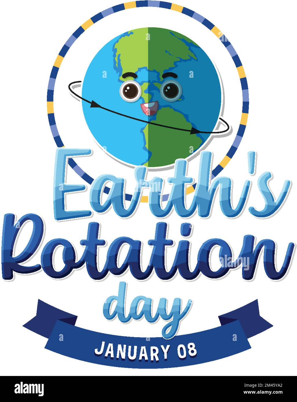 Happy earths rotation day banner design illustration Stock Vector Image ...