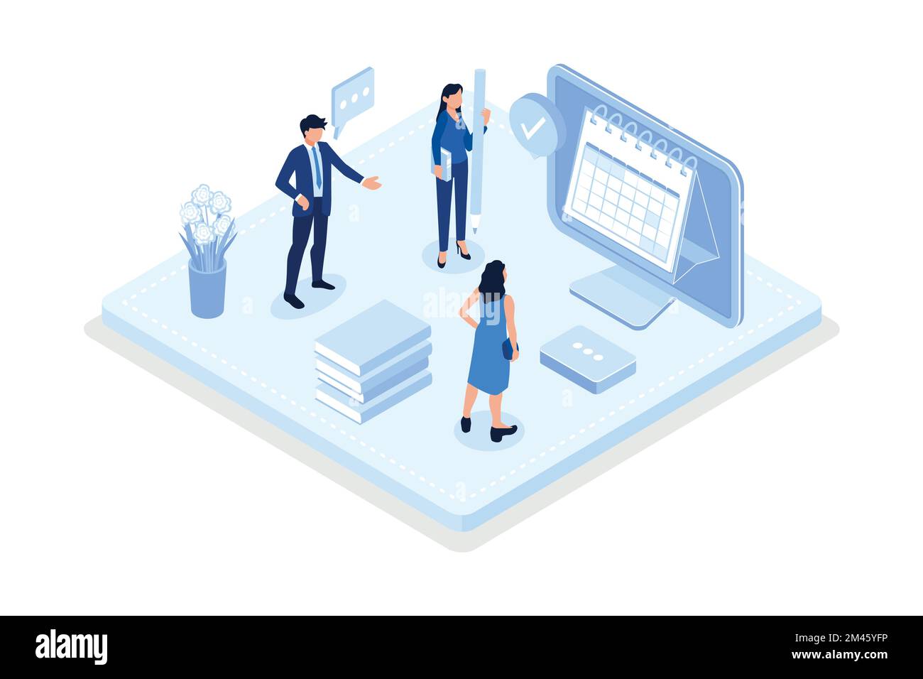 Characters filling check list, Business time management and ...